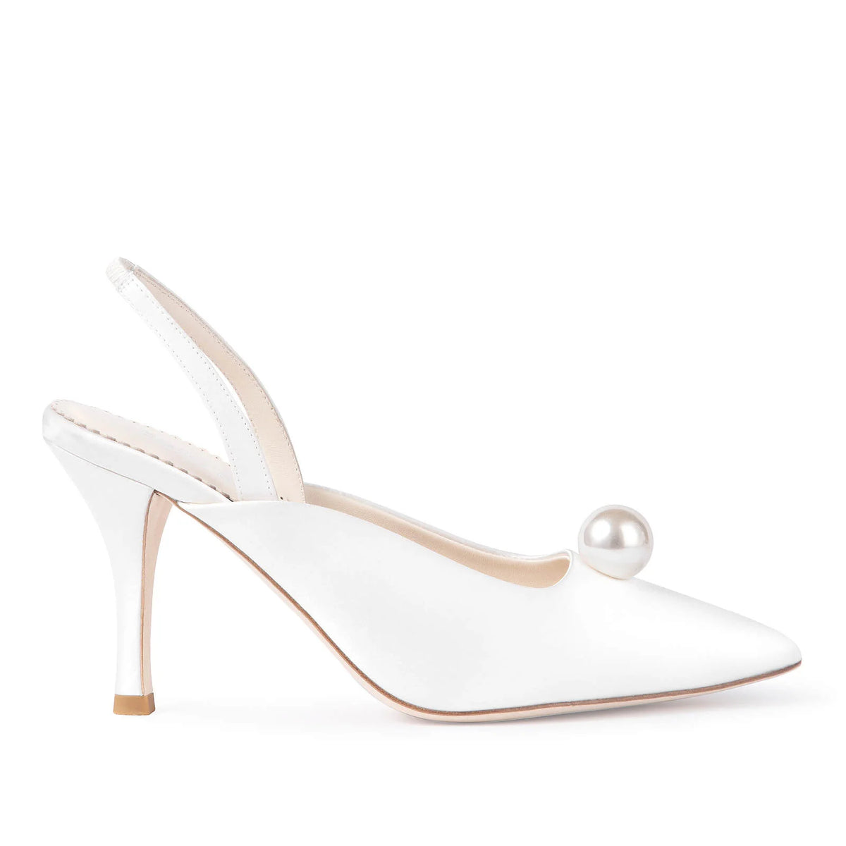 Misha - Pearl Slingback Bridal Heels | Georgies Bridal Shoes
