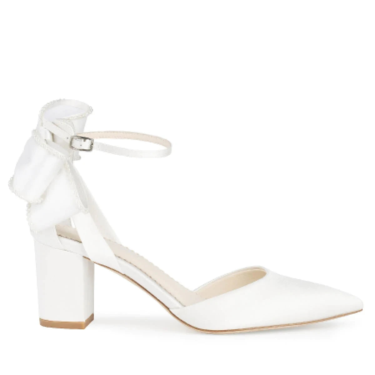 Molly Ivory Ankle Strap Pearl Bow Block Heels Georgies Bridal Shoes Molly Ivory Ankle Strap Pearl Bow Block Heels Georgies Bridal Shoes